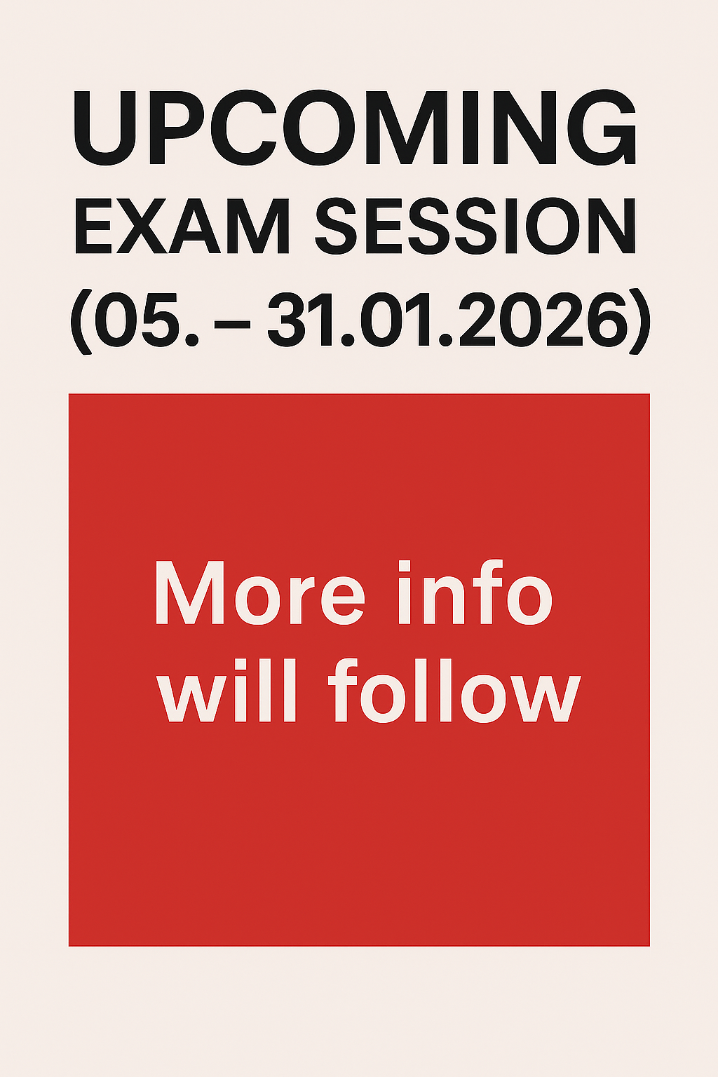 Upcoming Exam Period - Master in Biomedical Engineering